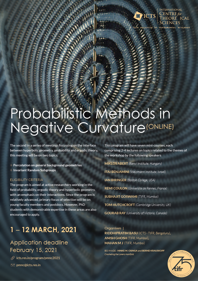 Probabilistic Methods in Negative Curvature (ONLINE) | ICTS